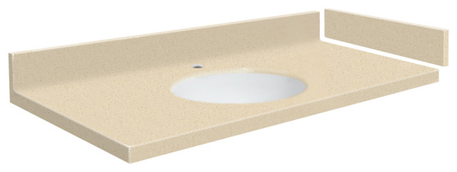 Transolid Solid Surface Vanity Top With Single Hole and Oval Integral ...