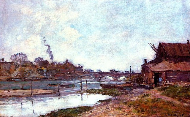 Eugene-Louis Boudin Bridge on the River Touques at Deauville Wall Decal ...
