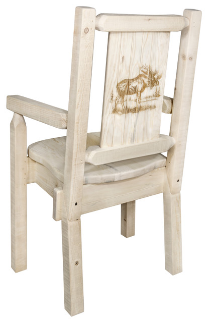 Homestead Captain's Chair With Laser Engraved Moose Design, Clear ...