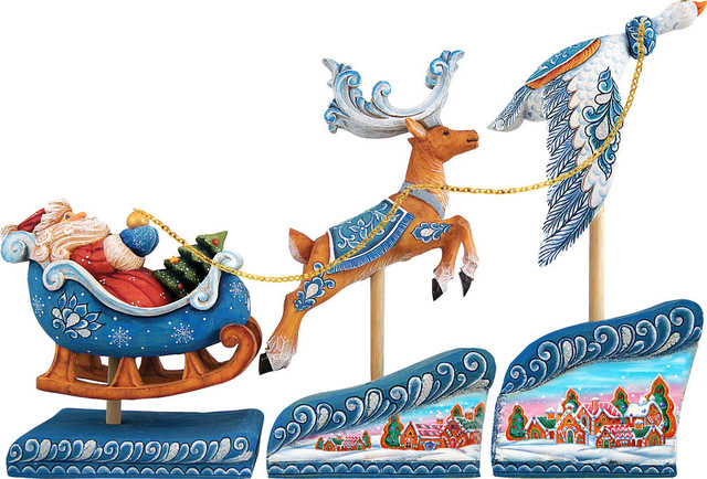 Gingerbread Sleigh, Set of 3 - Traditional - Holiday Accents And ...