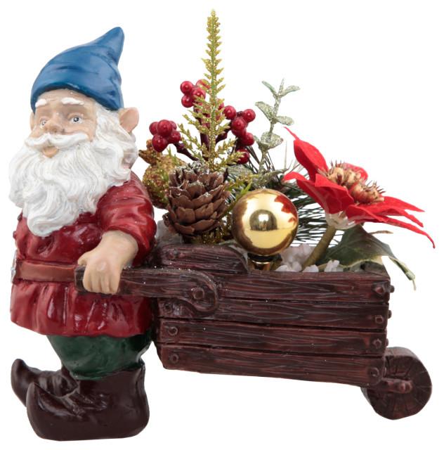 6.5" Gnome Pull W/ Xmas Mix - Transitional - Decorative Objects And ...