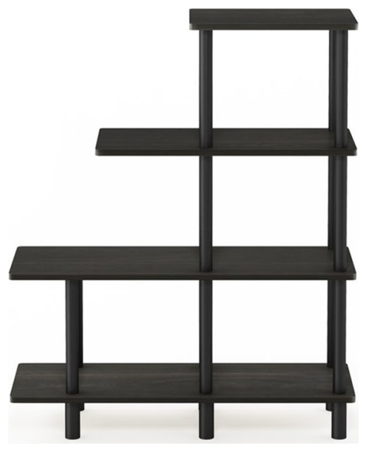 Furinno Turn-N-Tube Engineered Wood 4-Tier Cube Ladder Shelf in ...