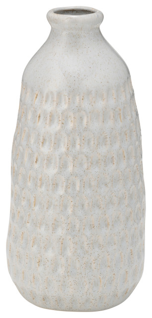 Ceramic 9" Dimpled Vase, Oatmeal, 4x4x9 inches - Transitional - Vases ...