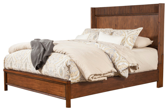 Rex Queen Panel Bed, Burgandy - Transitional - Panel Beds - by Kolibri ...