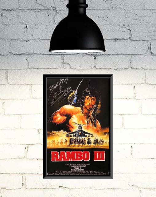 Rambo III Sylvester Stallone signed movie poster - Contemporary ...
