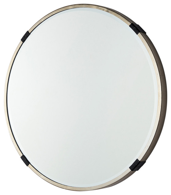 Melissa 23" Small Round Gold Metal Wall Mirror - Transitional - Wall ...