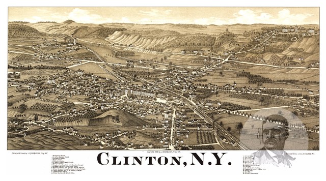 Historic Clinton, NY Map 1885, Vintage New York Art Print Decor, 24"x36 ...