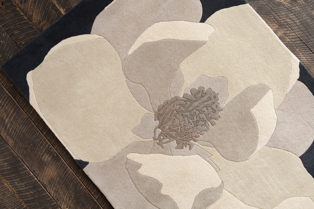 Allie Big Flower Contemporary Area Rug - Contemporary - Area Rugs - by ...