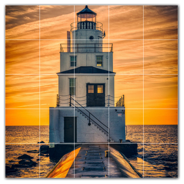 Lighthouse Ceramic Tile Wall Mural HZ500845, 60" Wide x 60" High ...