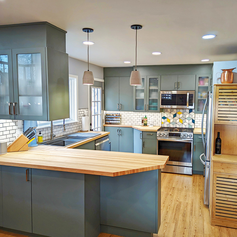 Hard Maple Edge Grain Butcher Block Countertop - Modern - Kitchen ...