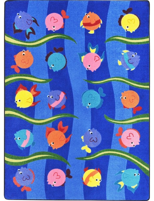 Kid Essentials Rug, Friendly Fish, 5'4"x7'8", 5'4"x7'8" - Beach Style ...