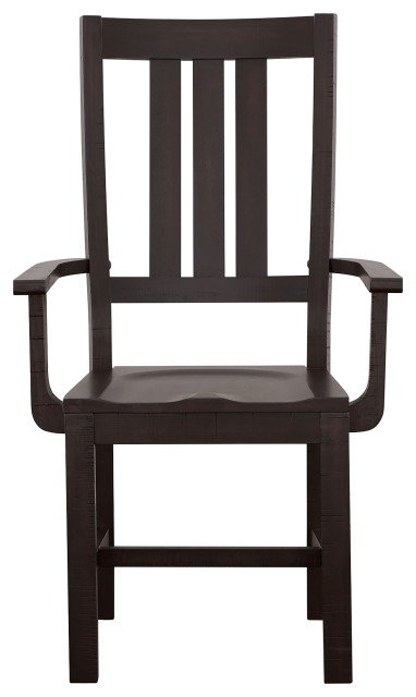 Calandra Slat Back Arm Chairs Vintage Java, Set of 2 - Rustic - Dining ...