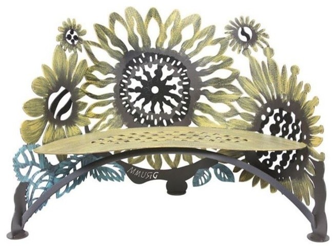 Sunflower Bench - Eclectic - Outdoor Benches - by Wildlife Wonders | Houzz
