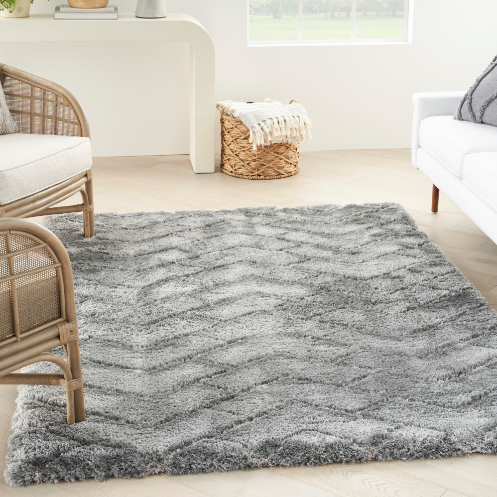 Nourison Home 4'x6' Luxurious Shag Gray Area Rug, 4'x6' - Contemporary - Area Rugs - by Uber ...