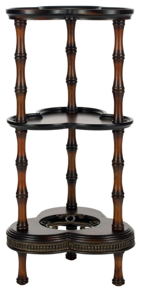 Tillman 3 Tier Side Table, Dark Brown - Asian - Side Tables And End ...