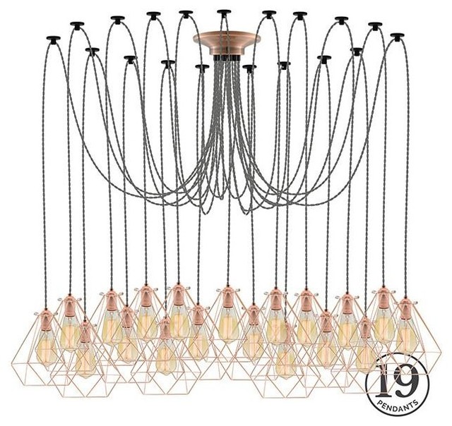 Large Copper Ceiling Light - Contemporary - Chandeliers - by Hangout ...