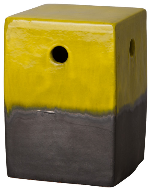 Square Mustard Yellow Garden Stool - Contemporary - Accent And Garden ...