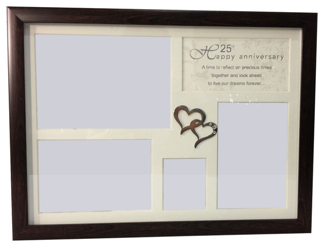 Elegance 25th Anniversary Collage Photo Frame With Double Heart Icon ...