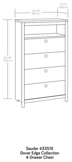 Sauder Dover Edge 4-Drawer Transitional Engineered Wood Chest in Timber ...