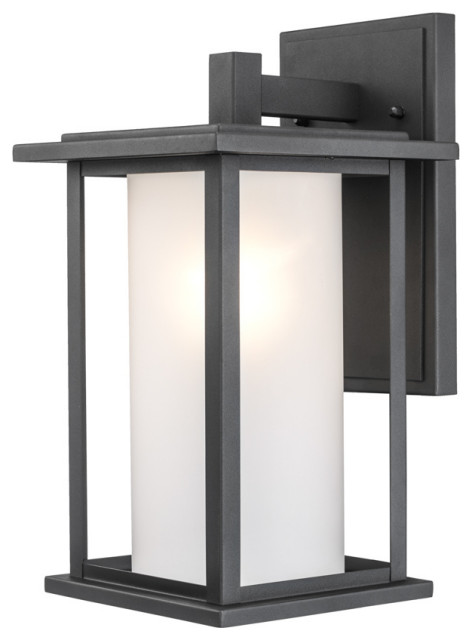 One Light Wall Lantern, Black - Transitional - Outdoor Wall Lights And ...