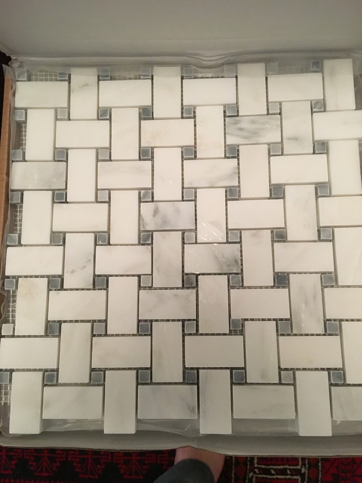 Grout color for Carrara Venato basketweave