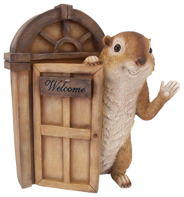 Garden Greetings Squirrel Welcome Statue - Contemporary - Garden ...