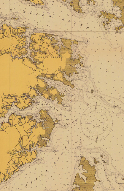 1915 Map of Pamlico Sound and Neuse River, North Carolina, 24x36 ...