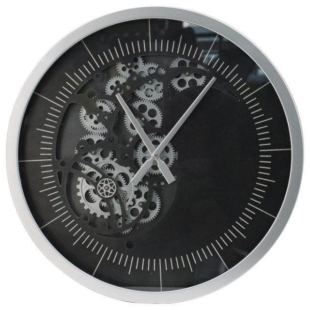 Black Dial Gear Clock - Contemporary - Wall Clocks - by R16 HOME | Houzz