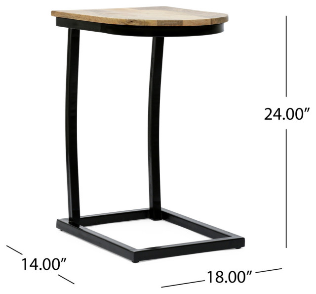 Maya Bay Mango Wood End Table - Industrial - Side Tables And End Tables ...
