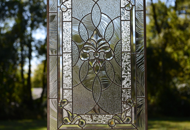 20" x 34" Stunning Handcrafted All clear bevel glass window Panel ...