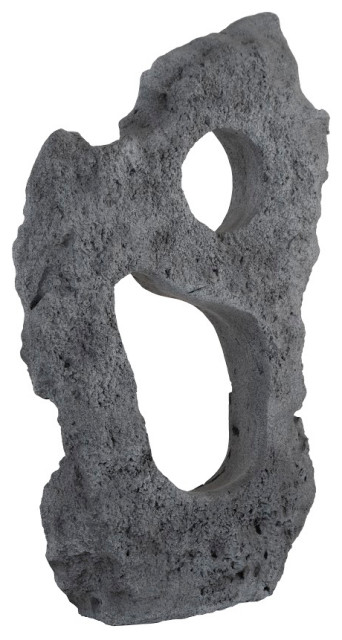 Colossal Cast Stone Sculpture, Two Holes, Charcoal Stone, 60x18x97"h ...