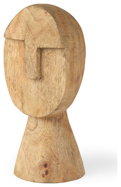 Ivan Solid Wood Head Sculpture, Medium - Rustic - Decorative Objects ...