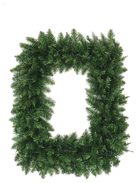 36" Buffalo Fir Rectangular Artificial Christmas Wreath, Unlit ...