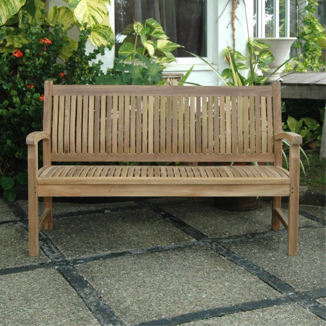 Anderson Teak BH-003 Sahara 3-Seater Natural Wooden Bench ...