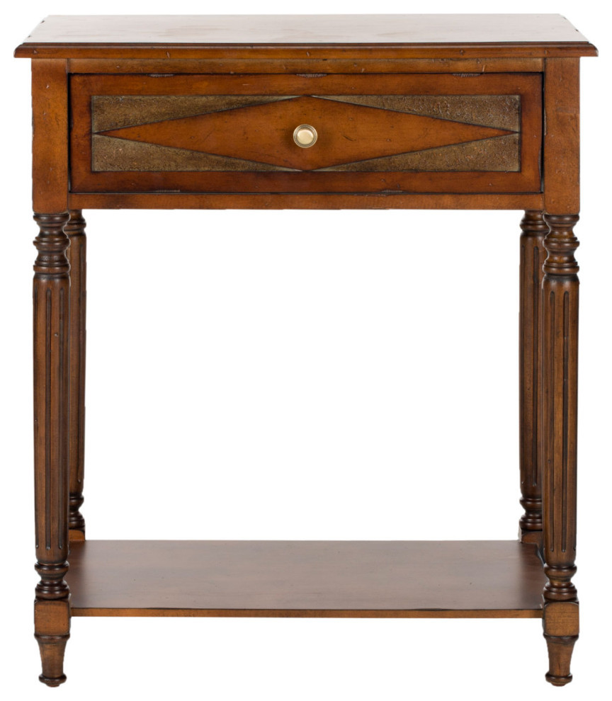 Cloe Side Table With Drawer Dark Brown - Traditional - Side Tables And ...