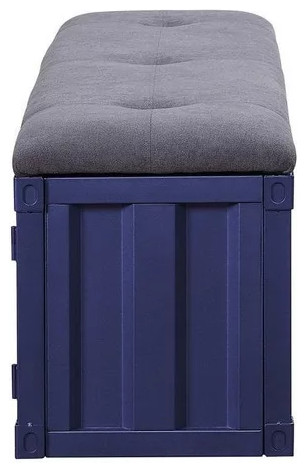 Industrial Cargo Container Style Metal Storage Bench with Cabinets and ...