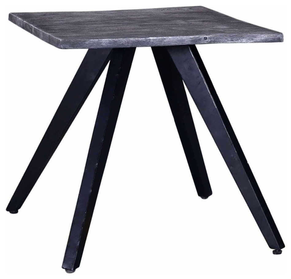 Primo International Jett Modern Wood and Metal End Table in Gray ...