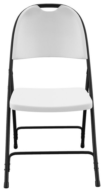 Pemberly Row Plastic Resin/Metal Folding Chair in Gray Granite/Black ...