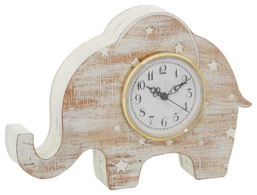 Farmhouse White Wood Clock 63611 - Farmhouse - Desk And Mantel Clocks ...