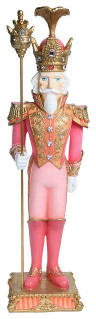 December Diamonds Pink Christmas Pink / Gold Nutcracker With Staff ...