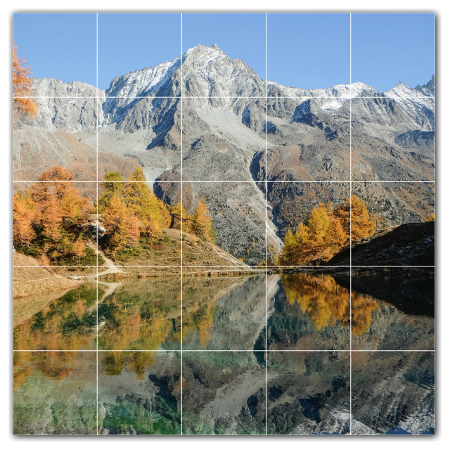Mountains Ceramic Tile Wall Mural HZ500889, 30" Wide x 30" High ...