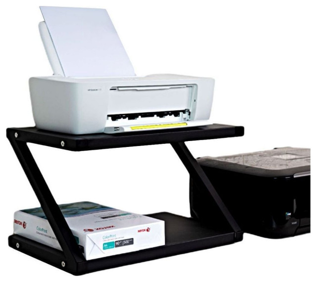 POW Furniture Steel Frame Desktop Printer Stand & Organizer ...