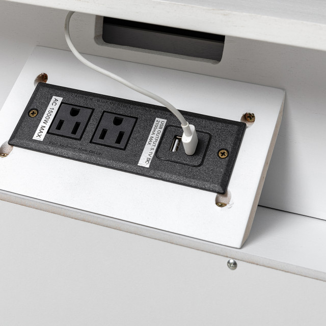 Drawer Nightstand With Built-In Outlets - Traditional - Nightstands And ...