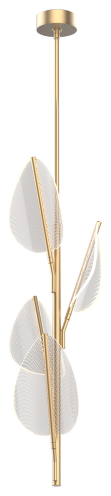 Flora Pendant, Natural Brass, 11"Dx37.25"H - Contemporary - Pendant ...