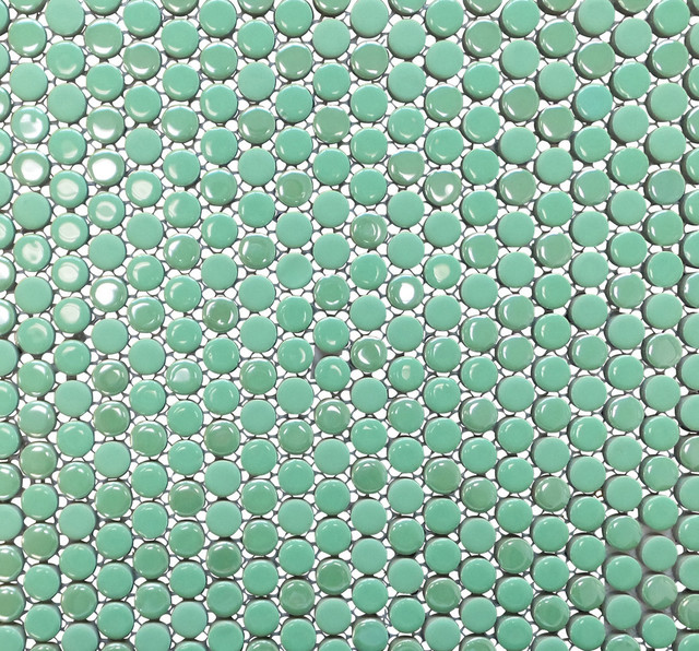 Penny Round Porcelain Mosaic Tile, 11 Sheets - Contemporary - Mosaic ...