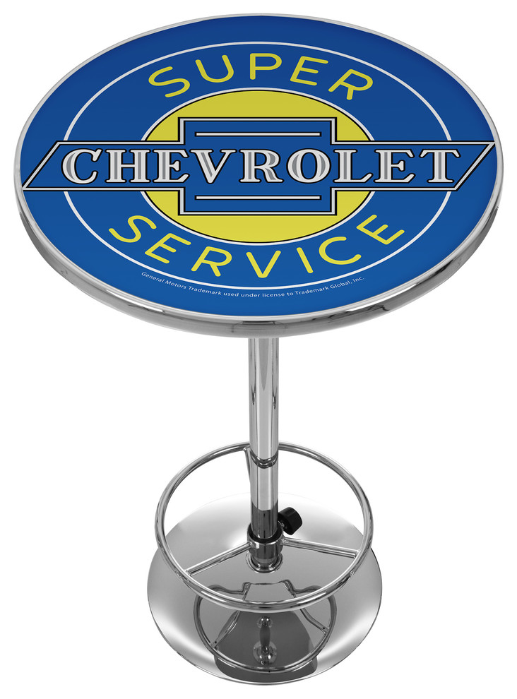 Chevrolet Chrome Pub Table, Super Service - Contemporary - Indoor Pub ...