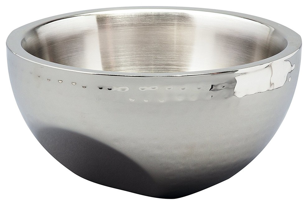 Elegance Dual Angle Bowl Hammered, 8" - Contemporary - Serving And ...