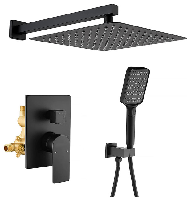 10 Inch 3-Spray Shower System with High Pressure Rain Shower Head and ...