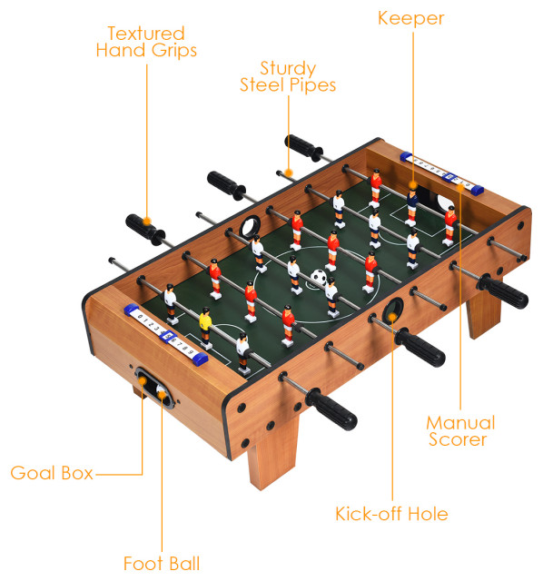 Costway Mini Foosball Table, Soccer Game Table w/ 2 Footballs, Portable ...
