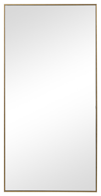 40" Industrial Gold Rectangle Mirror - Transitional - Bathroom Mirrors ...